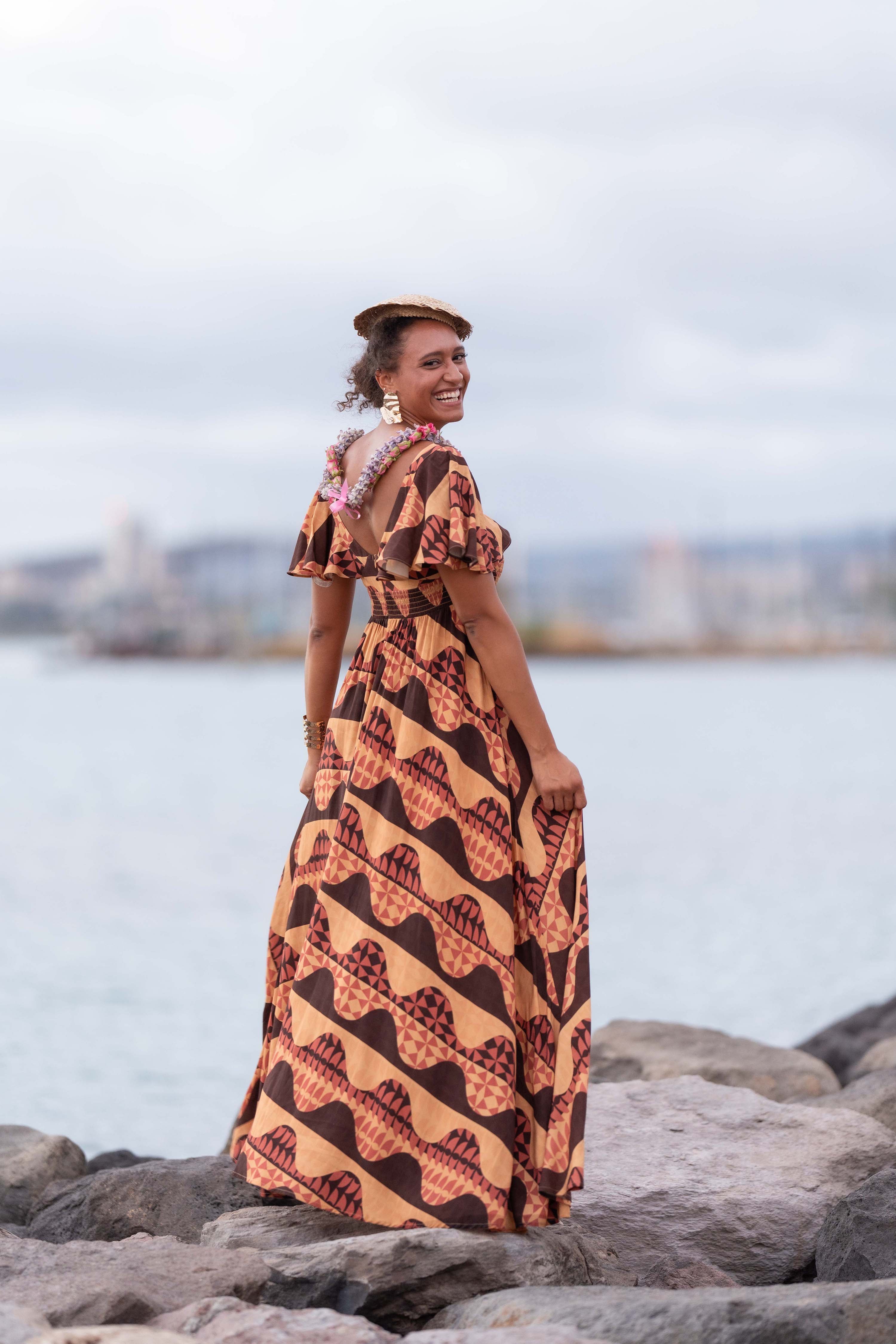 Kiliʻohu Dress in Waʻa – Keha Hawaiʻi