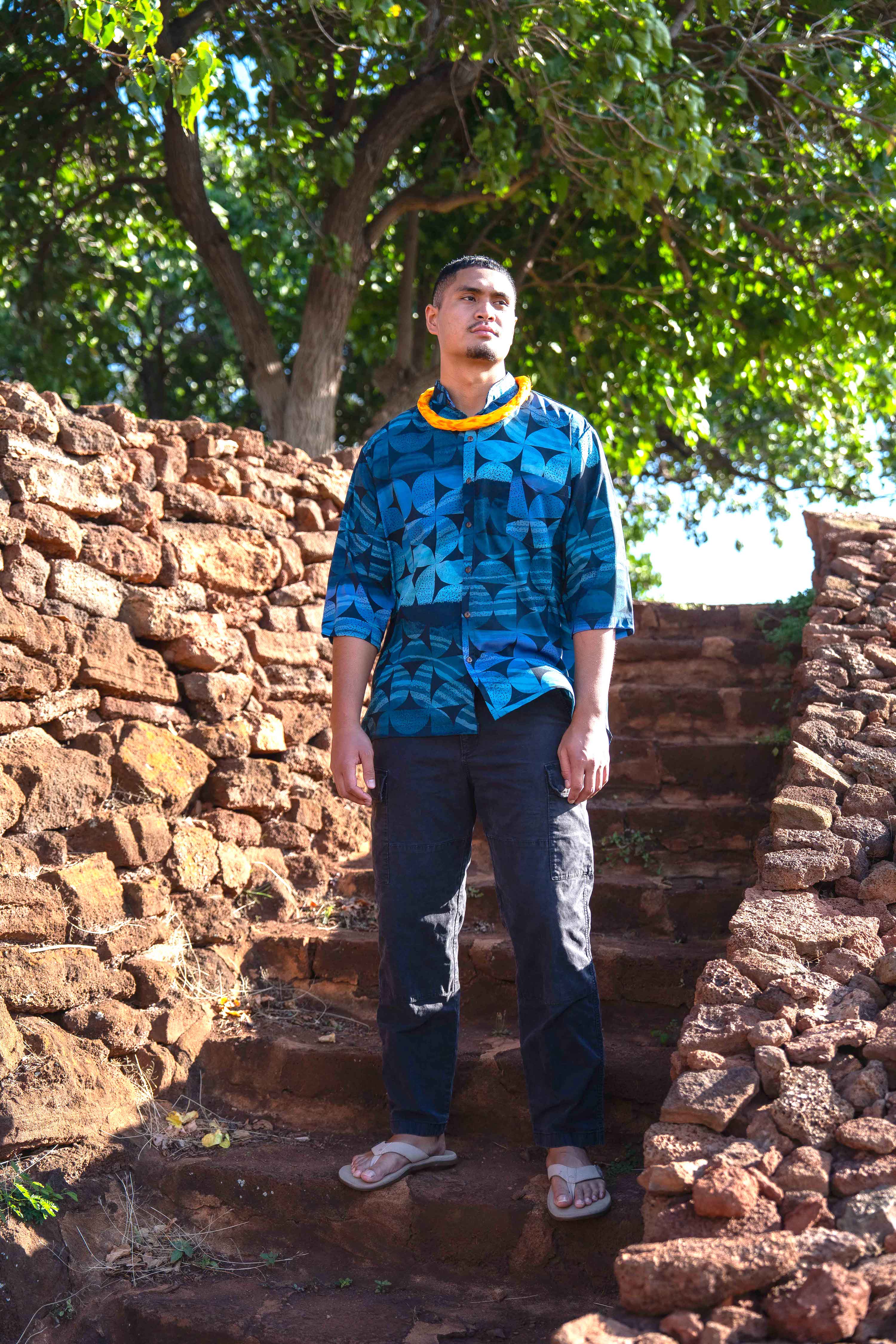 Huapala 3/4 Sleeve Aloha Shirt in Kōnane – Keha Hawaiʻi